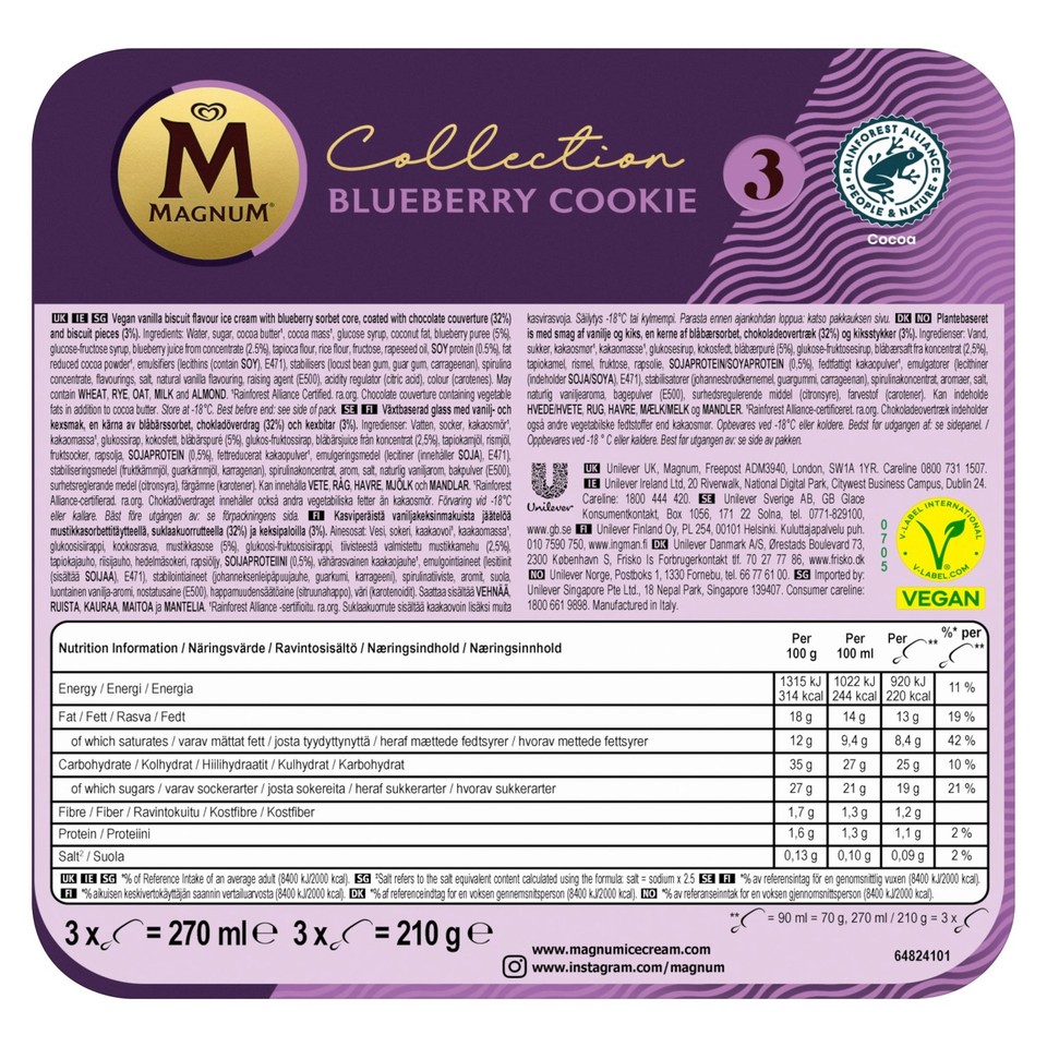 Magnum Chill Vegan Blueberry Cookie 3MP - Ocado