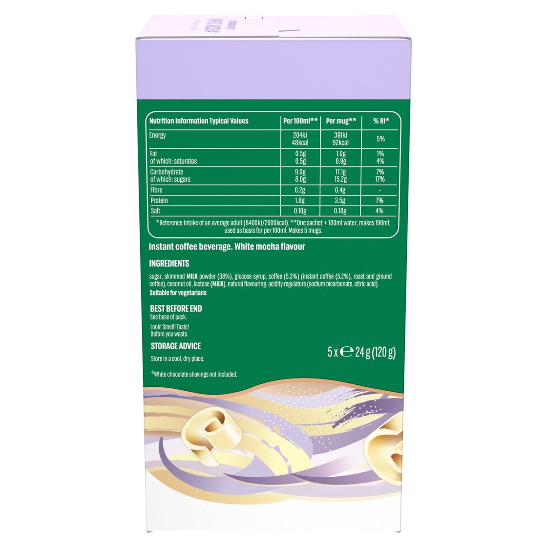 Starbucks Frothy Mixes - White Mocha 5 sachets - Ocado