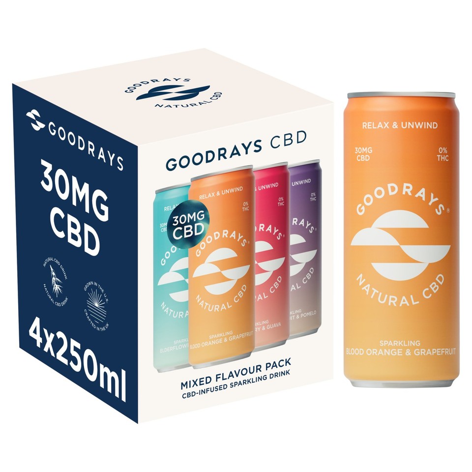 Goodrays CBD Drinks - Four Flavour Mixpack - Ocado