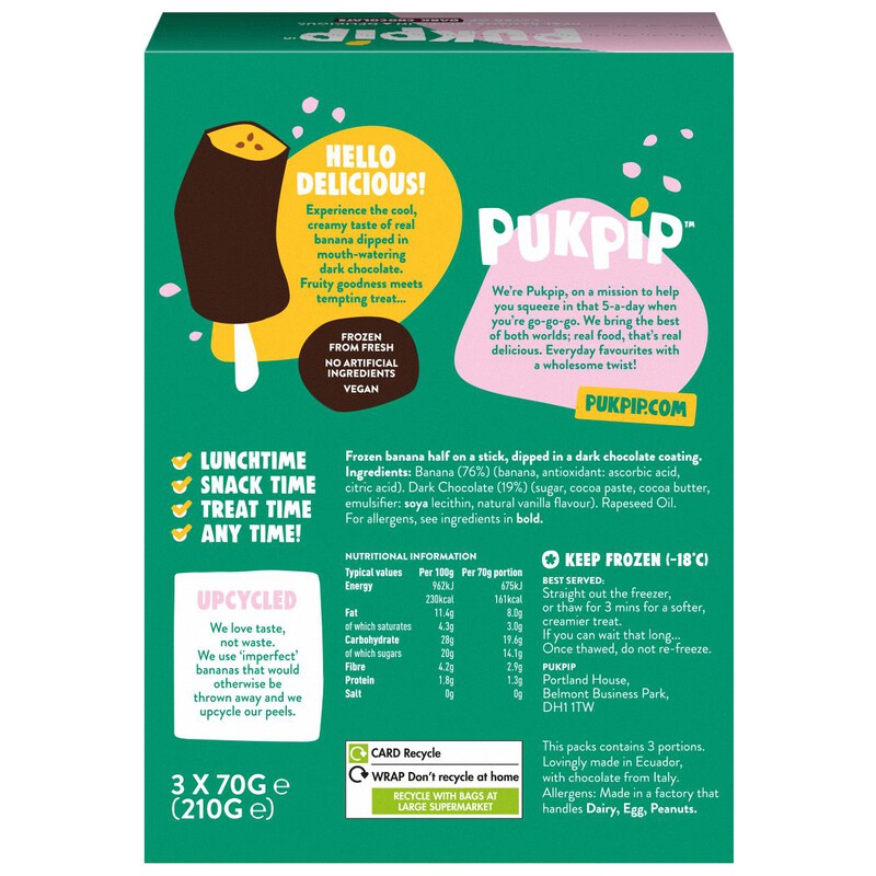 Pukpip Real Banana Dipped in Dark Chocolate - Ocado