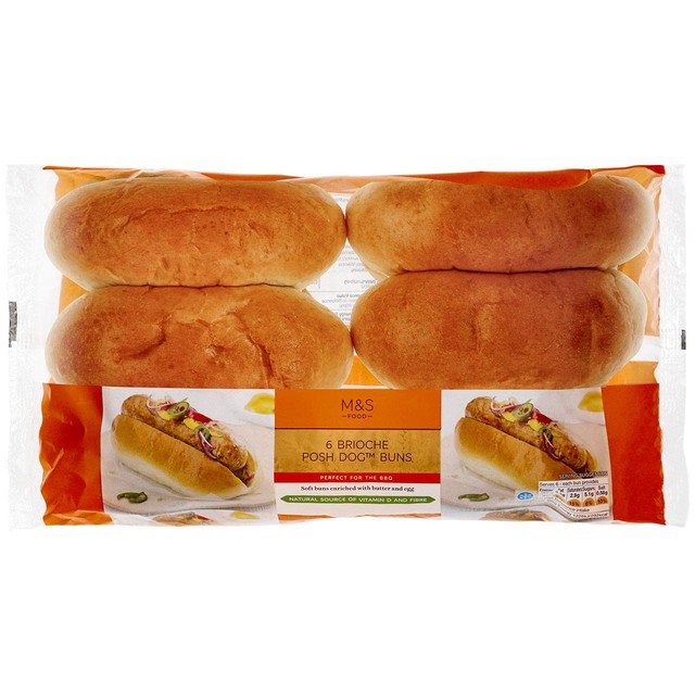 M&S Brioche Posh Hot Dog Buns - Ocado