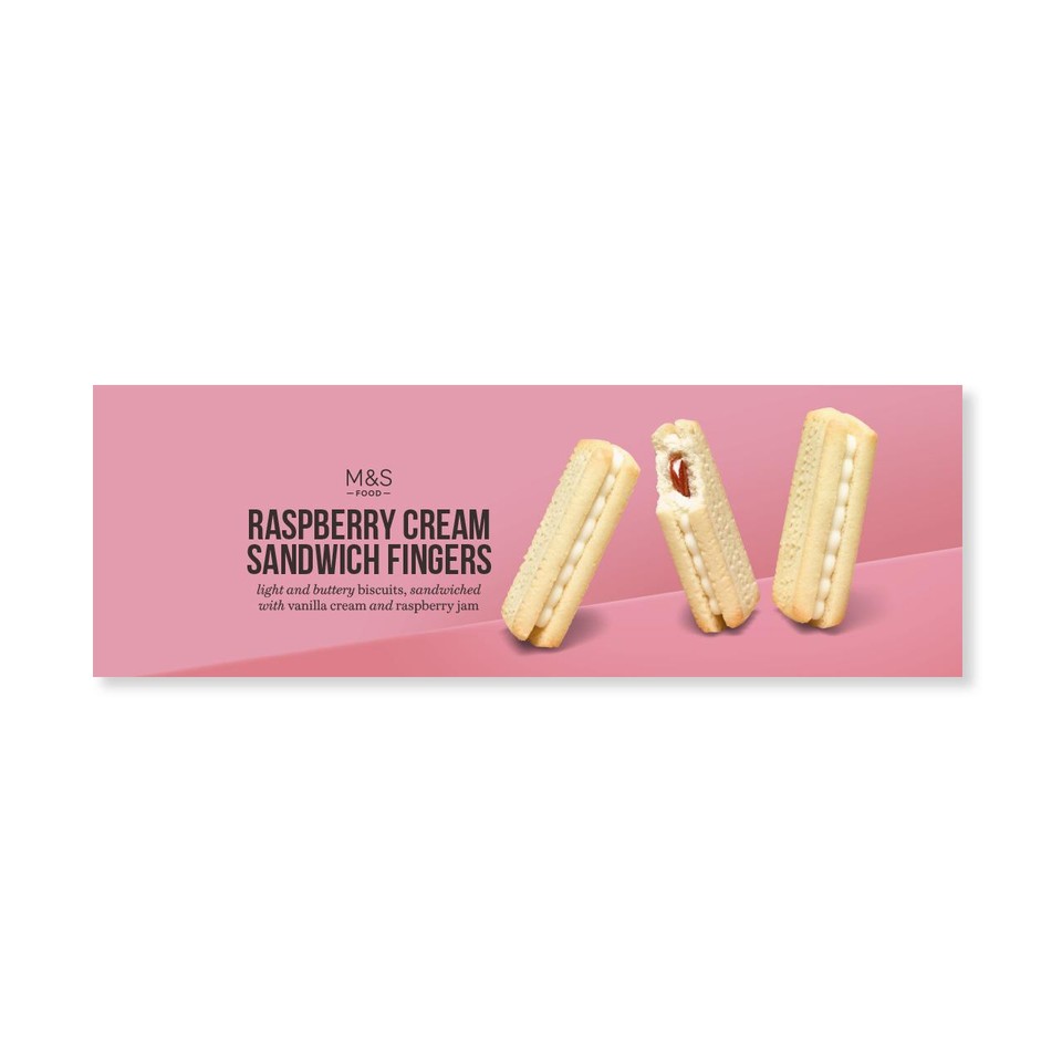 M&S Raspberry Cream Sandwich Fingers - Ocado