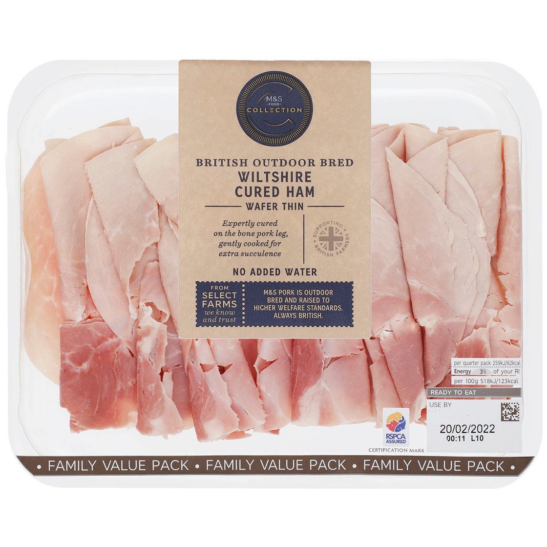 M&S British Wiltshire Cured Ham Family Pack - Ocado