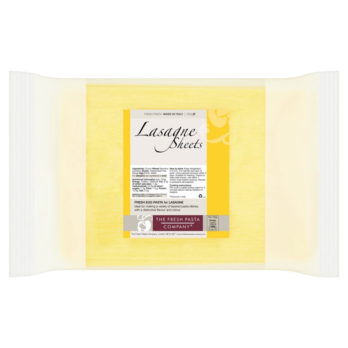 Fresh Pasta Co Fresh Egg Lasagne Sheets - Ocado
