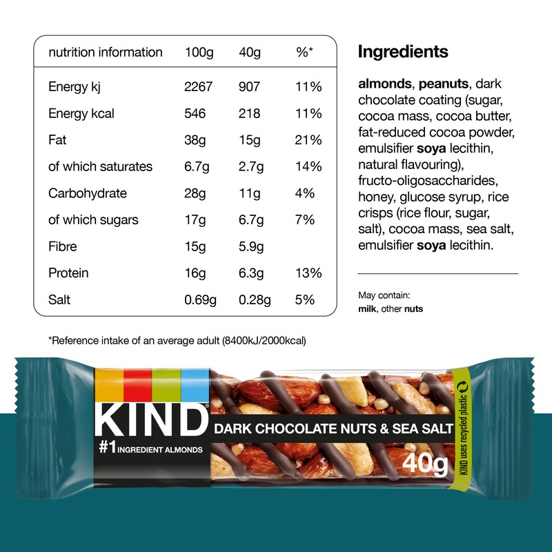 KIND Dark Chocolate Nuts & Sea Salt Snack Bars Multipack - Ocado