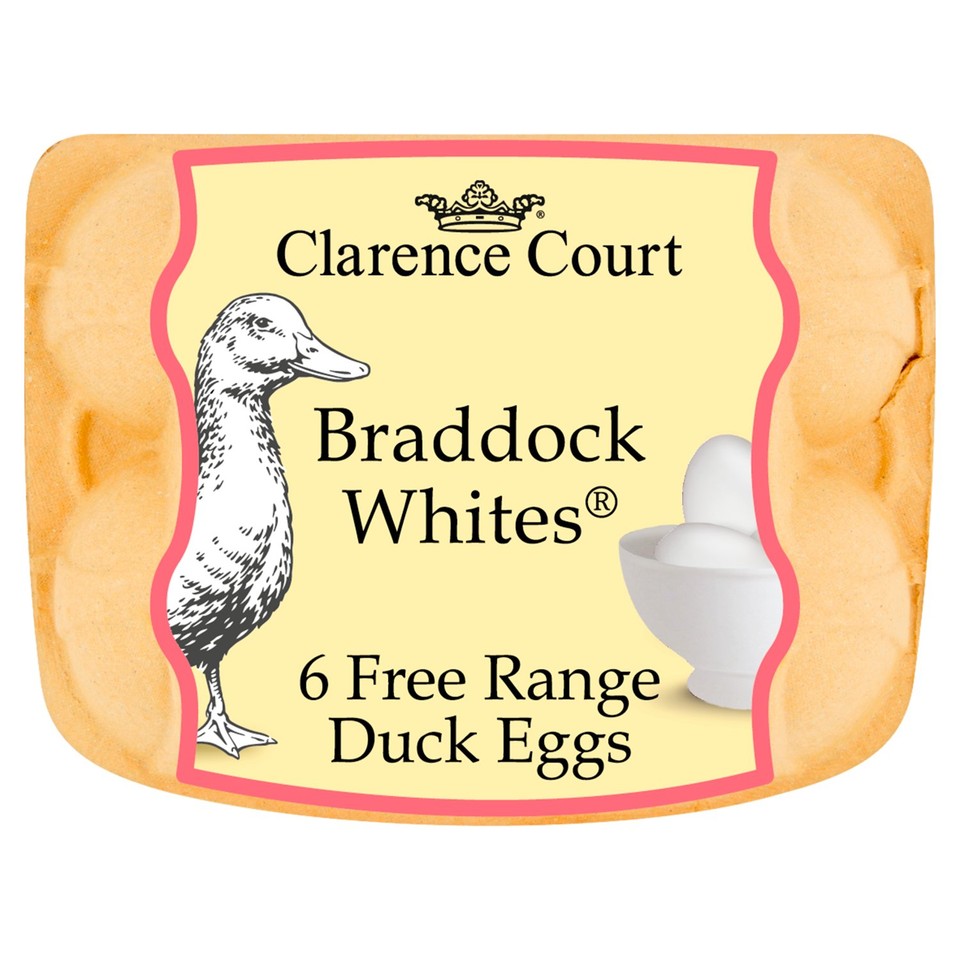 Clarence Court Braddock White 6 Free Range Duck Eggs - Ocado