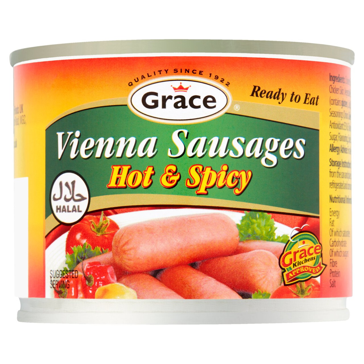 Grace Vienna Sausages Hot & Spicy Halal - Ocado
