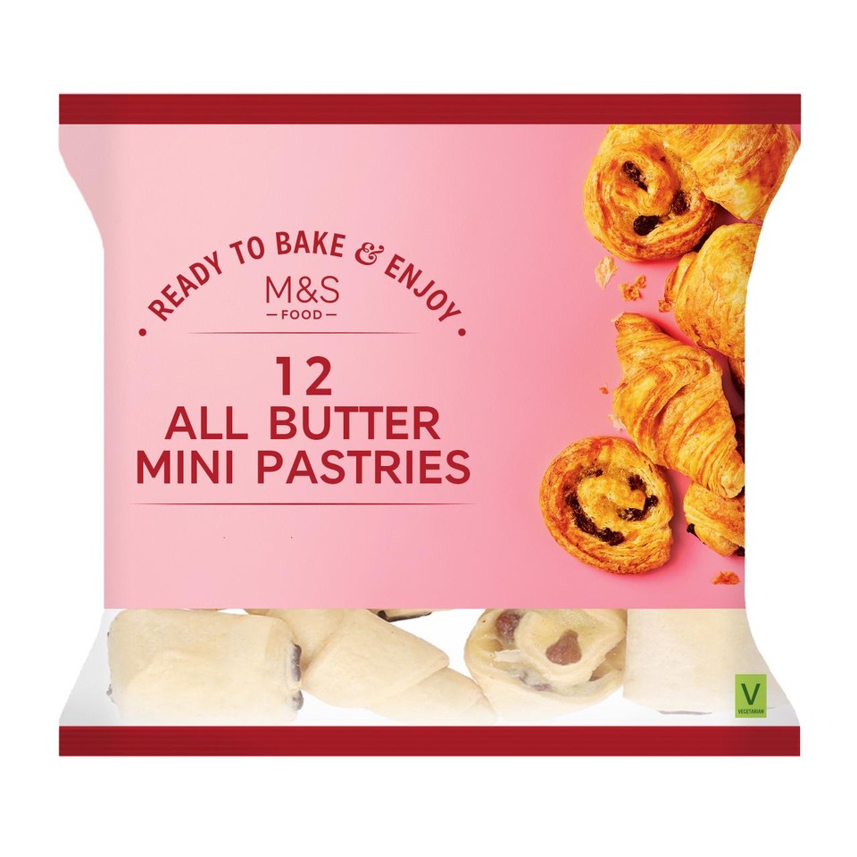 M&S 12 Mini All Butter Pastries Ready to Bake Frozen - Ocado