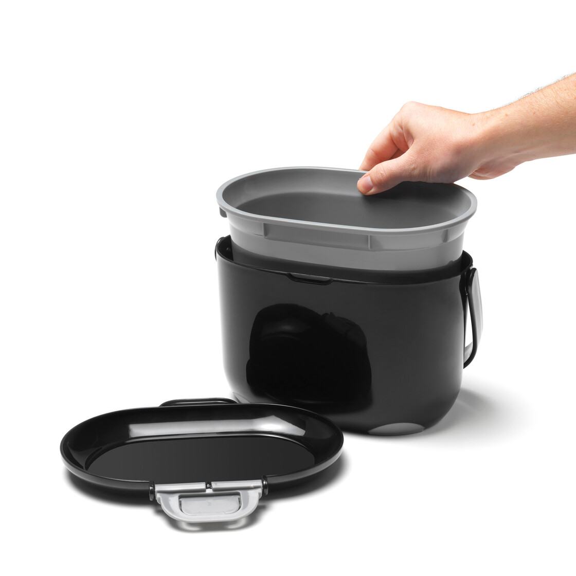 Addis Black/Grey Kitchen Food Compost Caddy - Ocado