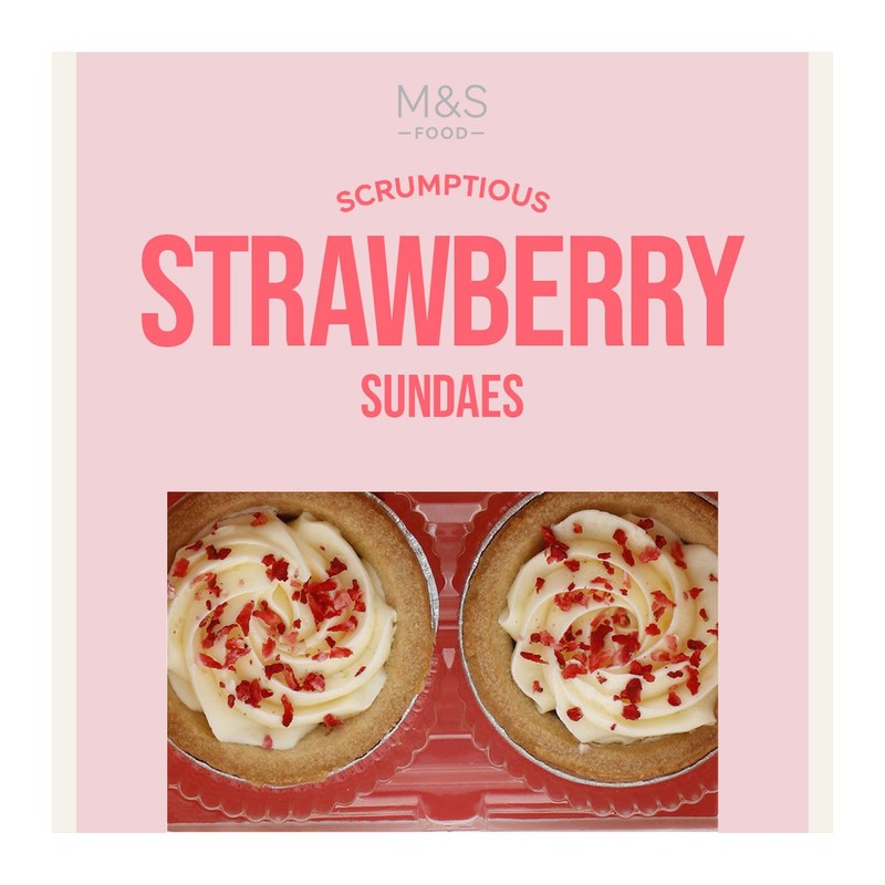 M&S Strawberry & Cream Sundaes - Ocado