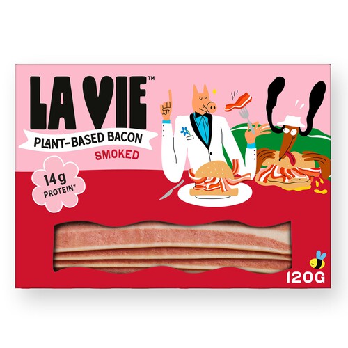 La Vie Plant-based Smoked Bacon Rashers, Vegan - Ocado