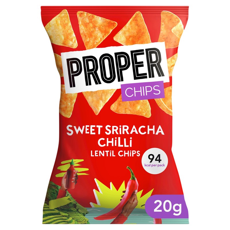Properchips Sweet Sriracha Lentil Chips - Ocado