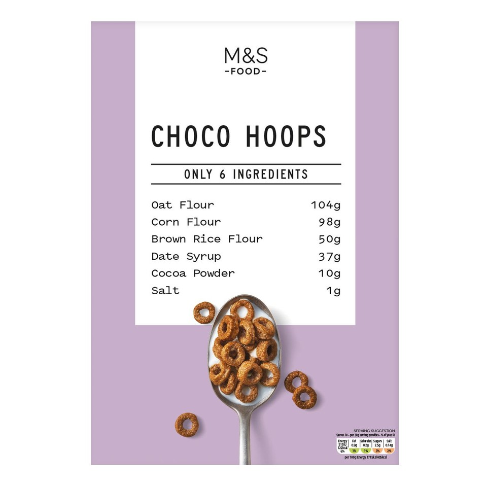 M&S Only 6 Ingredients Choco Hoops - Ocado