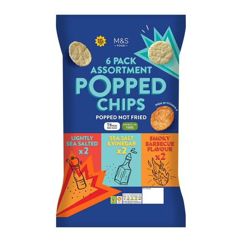 M&S Assorted Popped Potato Chips Multipack - Ocado