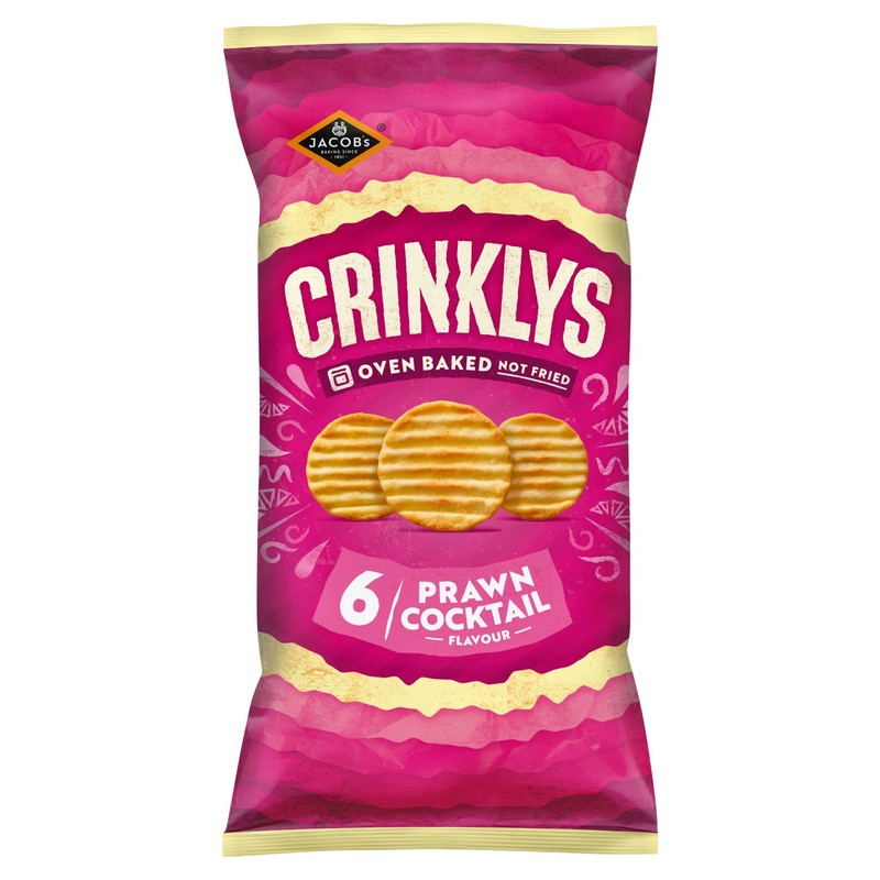 Jacob's Crinklys Prawn Cocktail 30% Less Fat Baked Snacks Multipack - Ocado