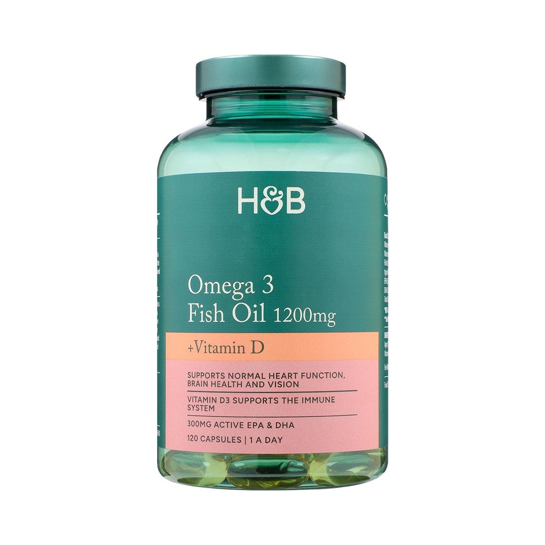 Holland & Barrett Omega 3 Fish Oil 1200mg + D3 Capsules - Ocado
