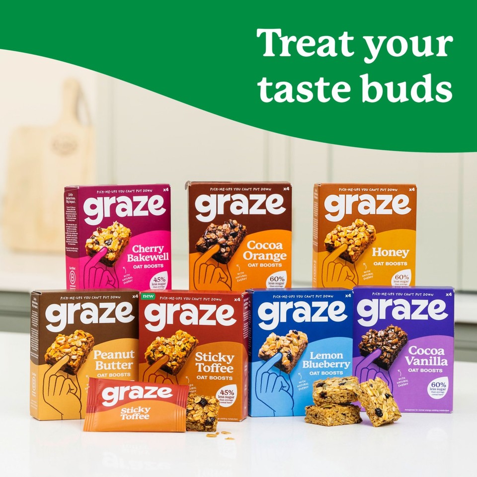 Graze Cocoa Vanilla Oat Boosts Flapjack Snack - Ocado