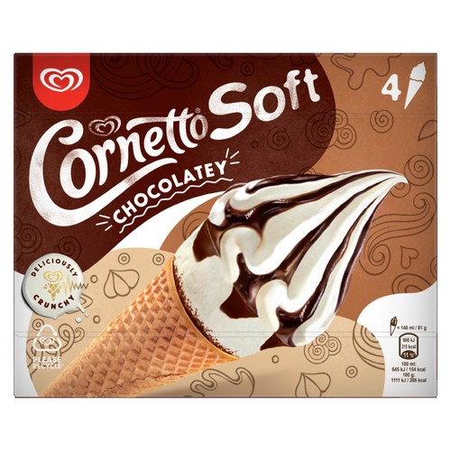 Cornetto Soft Chocolatey Ice Cream Cones - Ocado