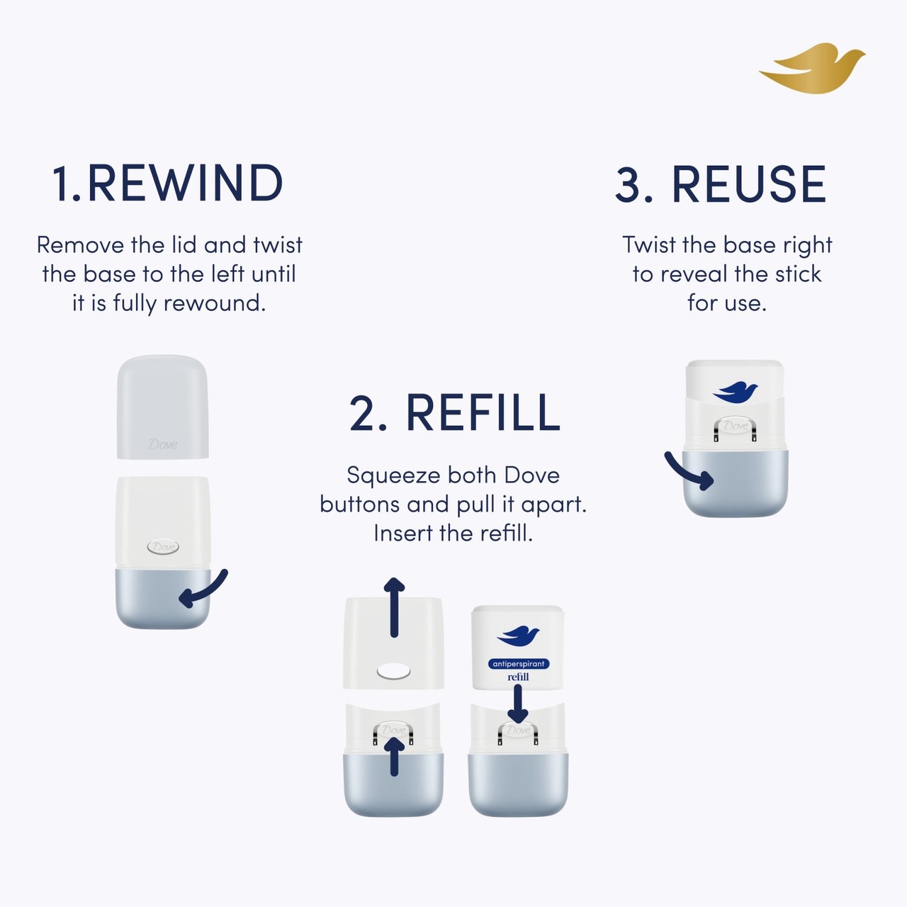 Dove No01 Original 72h Antiperspirant Deodorant Refillable Kit - Ocado