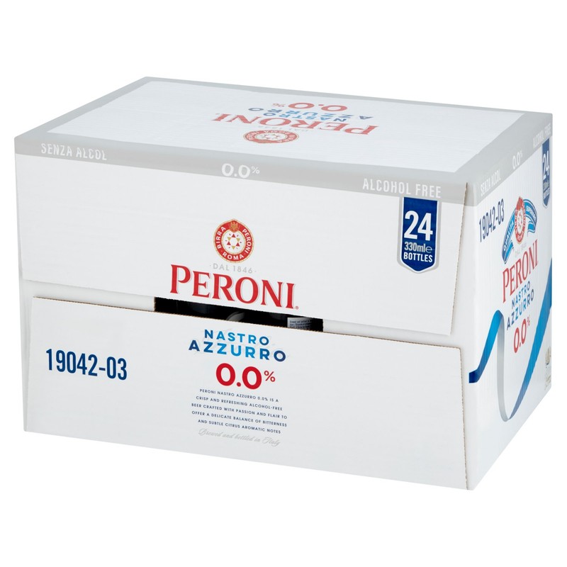 Peroni Nastro Azzurro 0% Alcohol-Free Beer Lager Bottles - Ocado