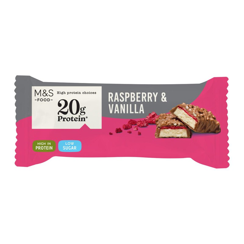 M&S Raspberry & Vanilla Chocolate Protein Bar - Ocado