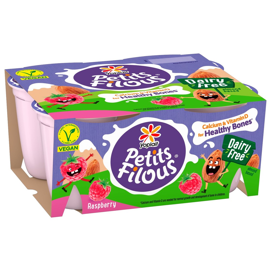 Petits Filous Kids Dairy Free Raspberry Yoghurt Pots - Ocado