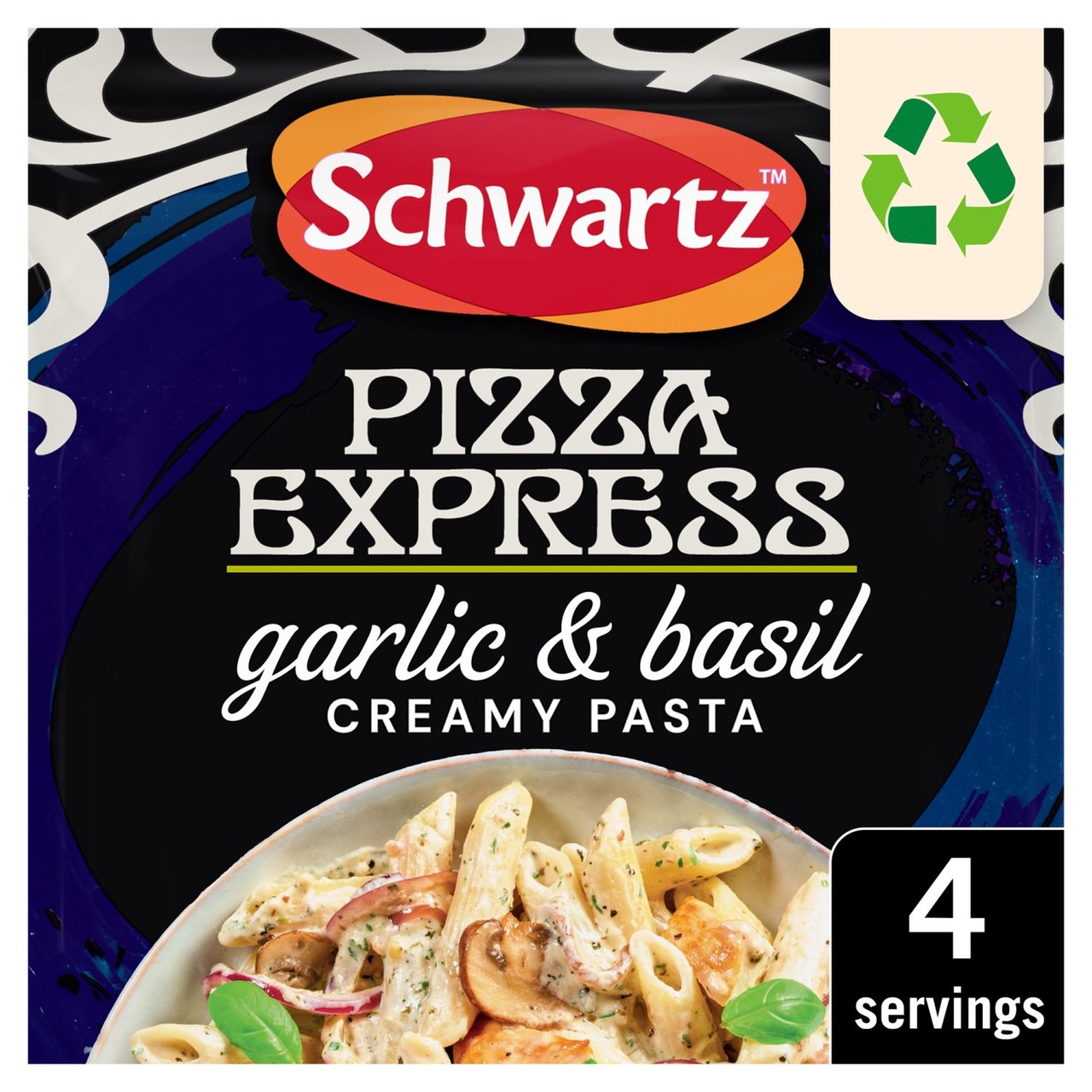 Schwartz x Pizza Express Garlic & Basil Creamy Pasta Bake Recipe Mix ...