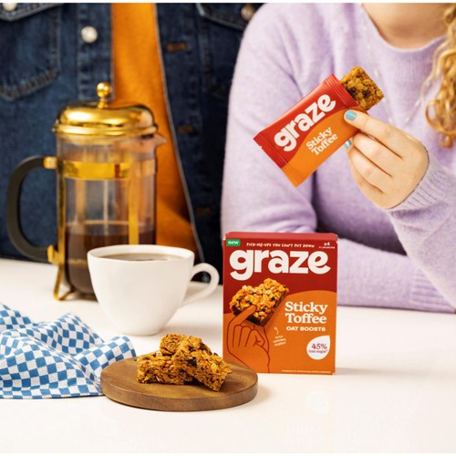 Graze Sticky Toffee Oat Boosts Flapjack Snack - Ocado