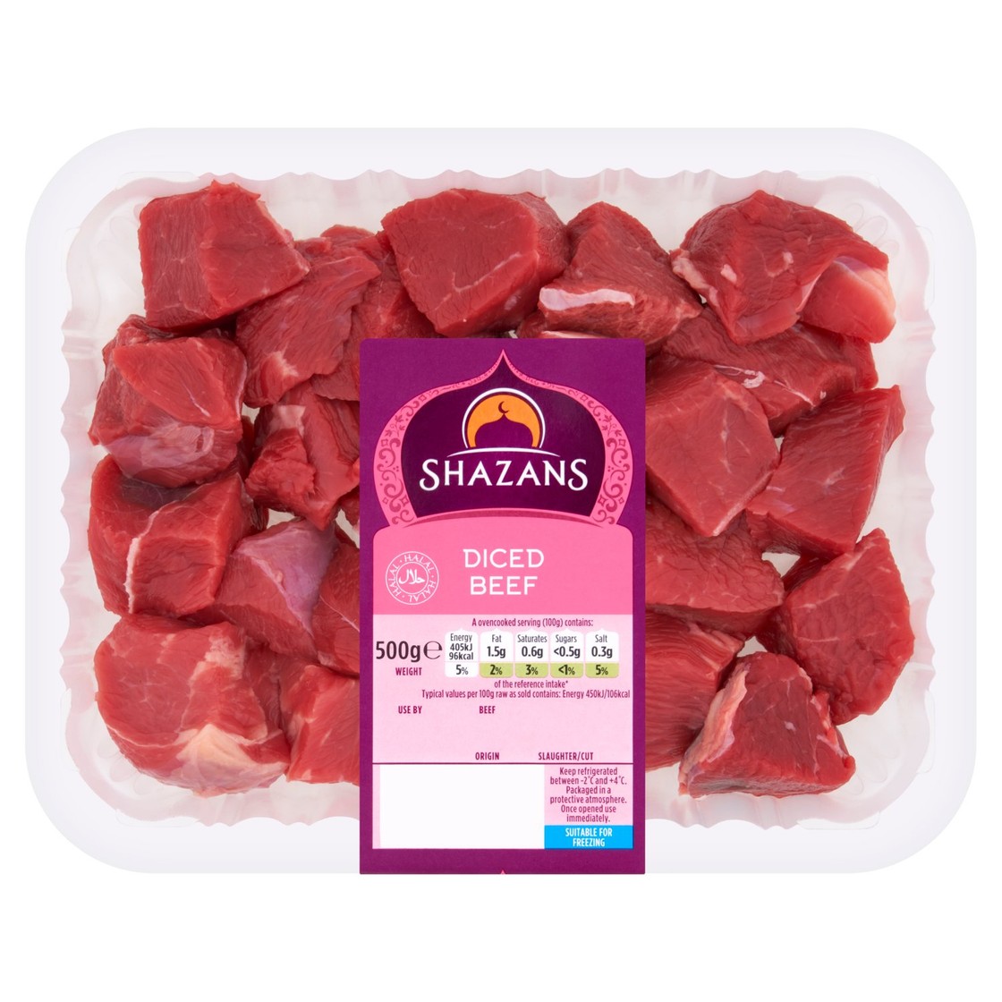 Shazans Diced Beef - Ocado