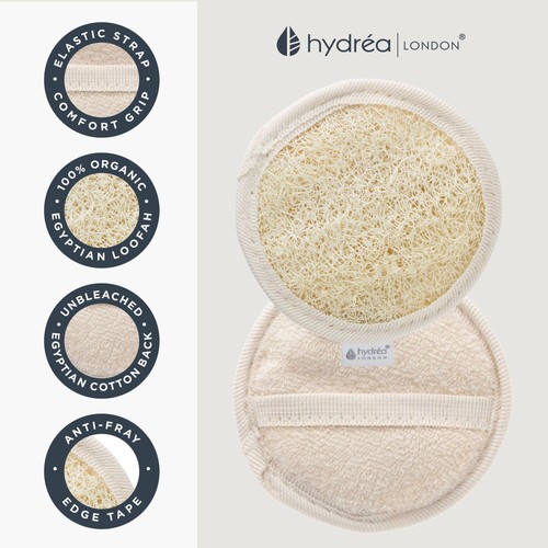 Hydrea London Organic Egyptian Loofah Dual Sided Facial Pad - Ocado