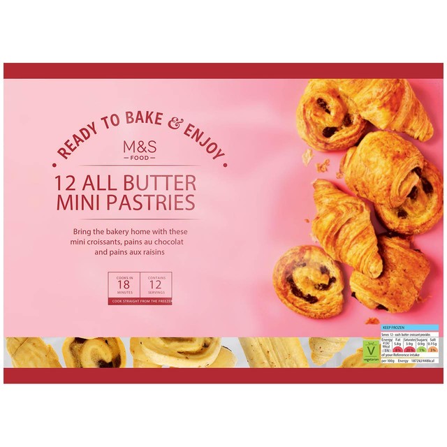 M&S 12 Mini All Butter Pastries Ready to Bake Frozen - Ocado