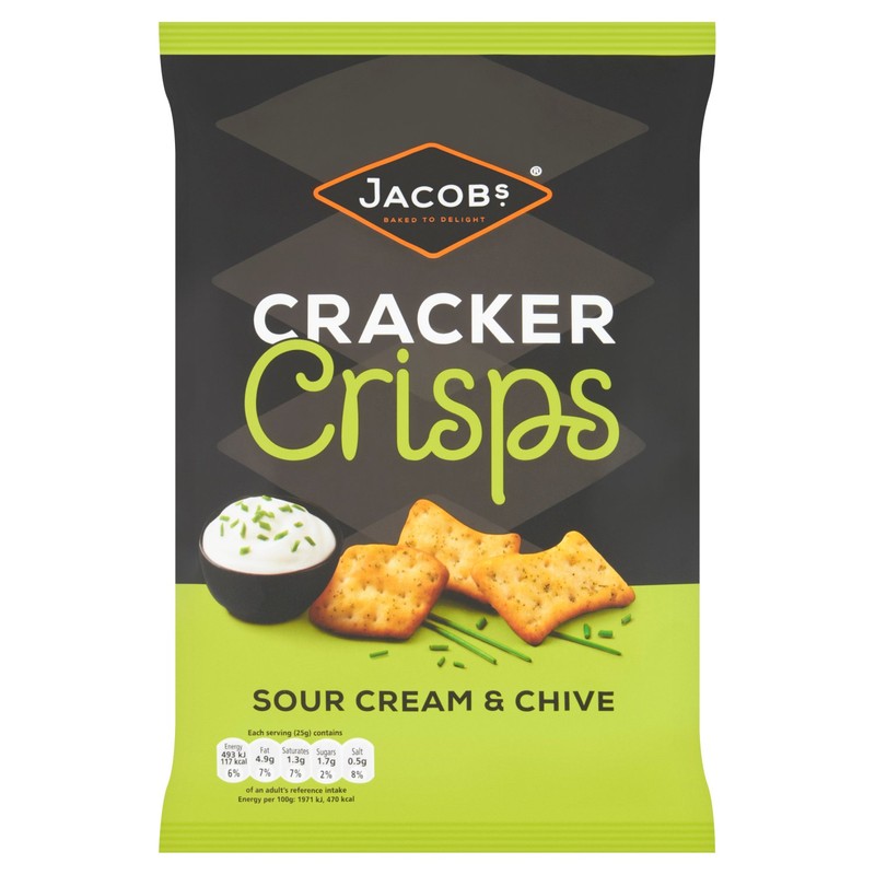 Jacob's Cracker Crisps Sour Cream & Chive Snacks Sharing Bag - Ocado