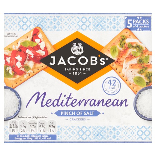 Jacob's Mediterranean Pinch of Salt Crackers Multipack - Ocado