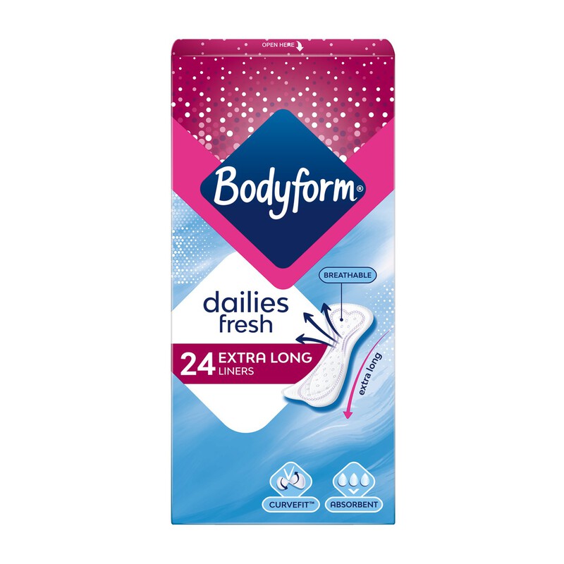 Bodyform Extra Long Pantyliners - Ocado