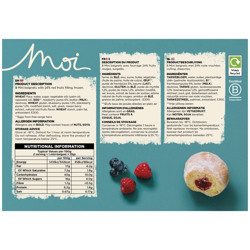 MOI Red Fruits filled Mini Beignets - Ocado