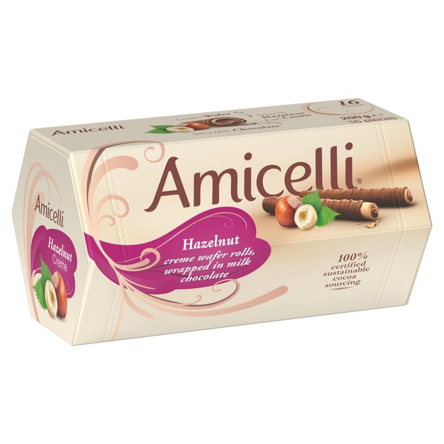 Amicelli Hazelnut Creme Crispy Wafer Rolls - Ocado