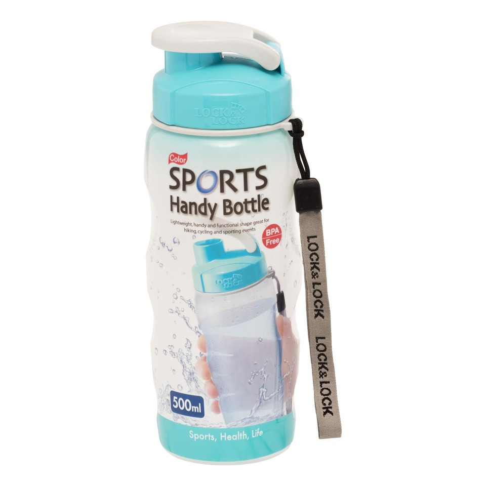 LocknLock Sports Bottle with Strap Blue 500ml - Ocado