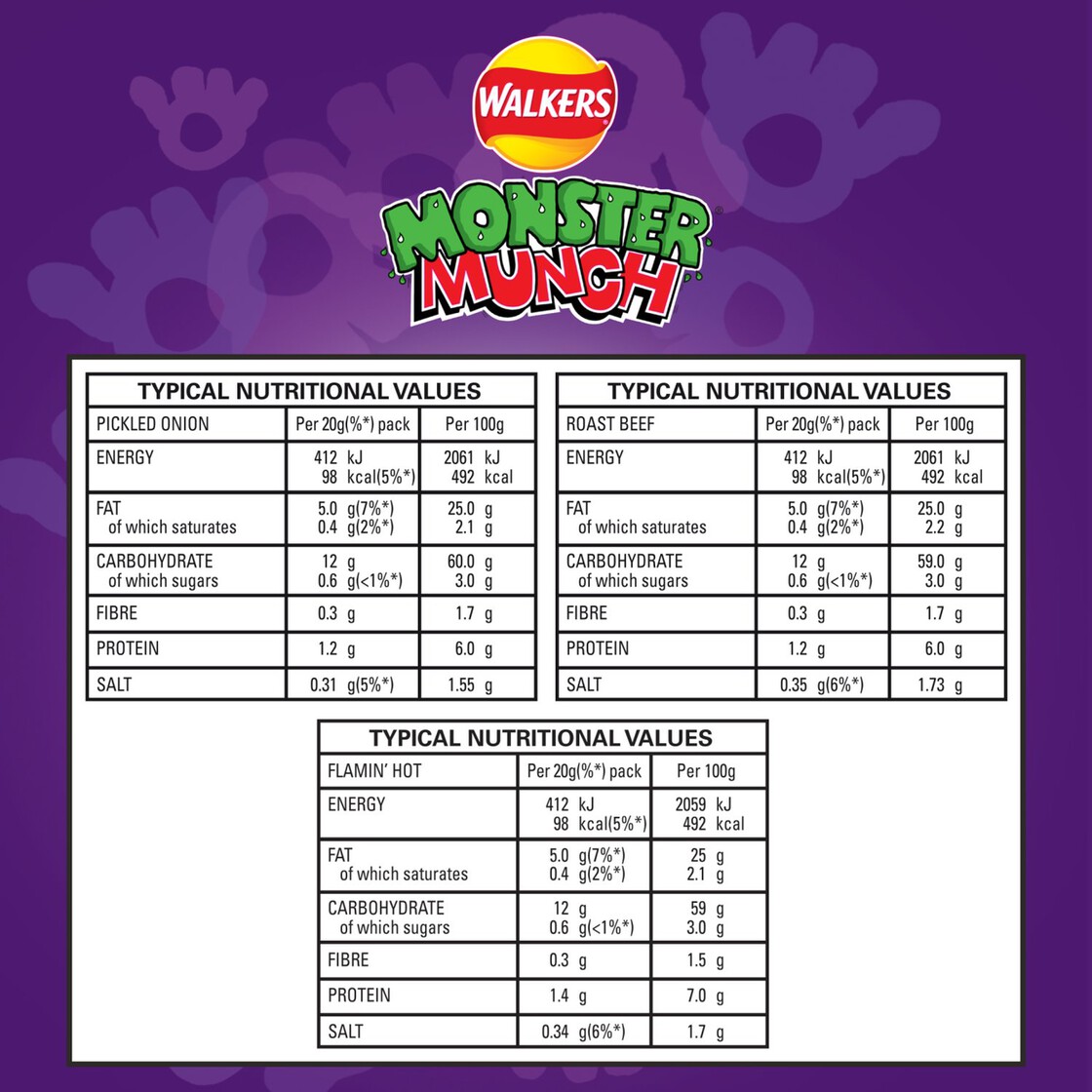 Walkers Monster Munch Variety Multipack Snacks - Ocado
