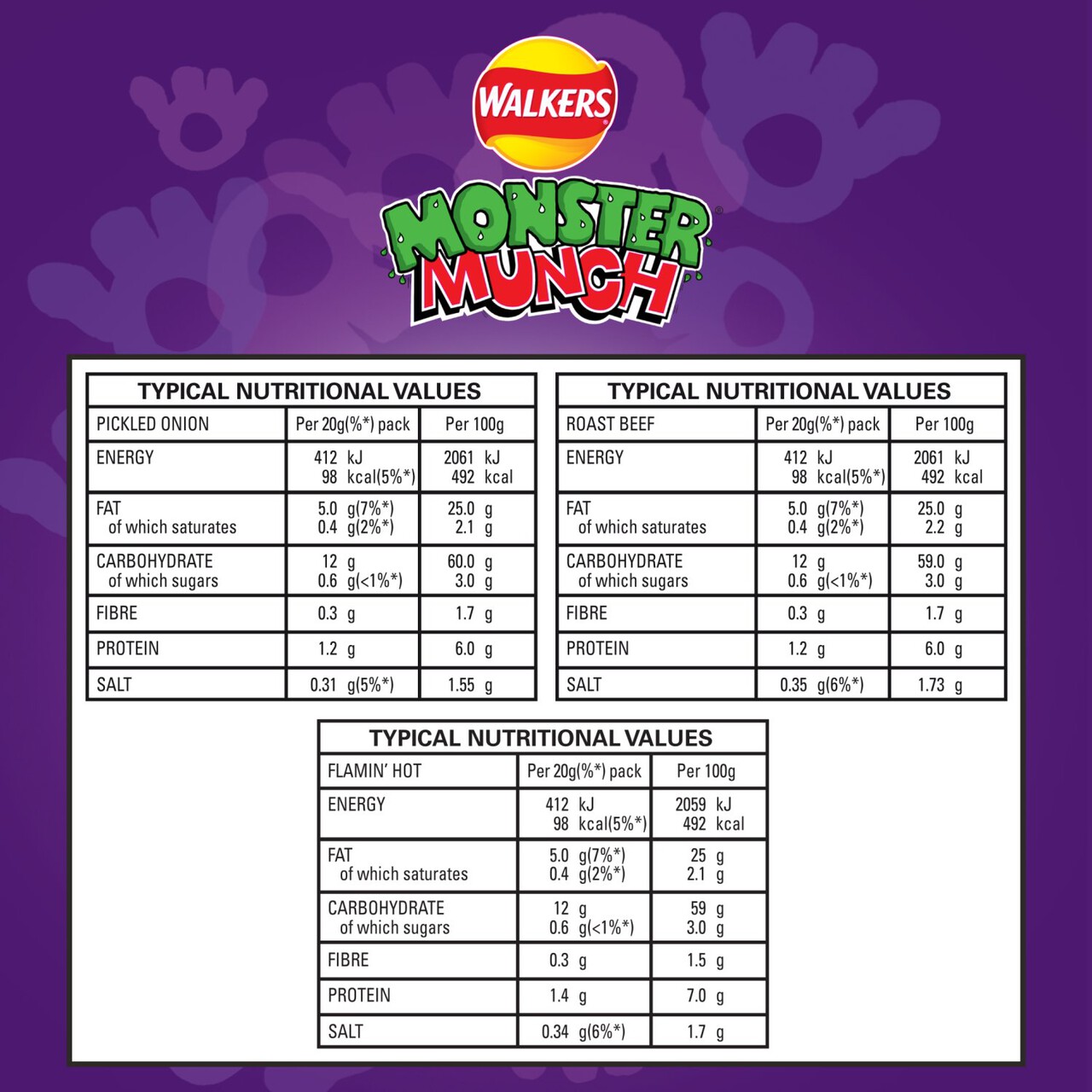 Walkers Monster Munch Variety Multipack Snacks - Ocado