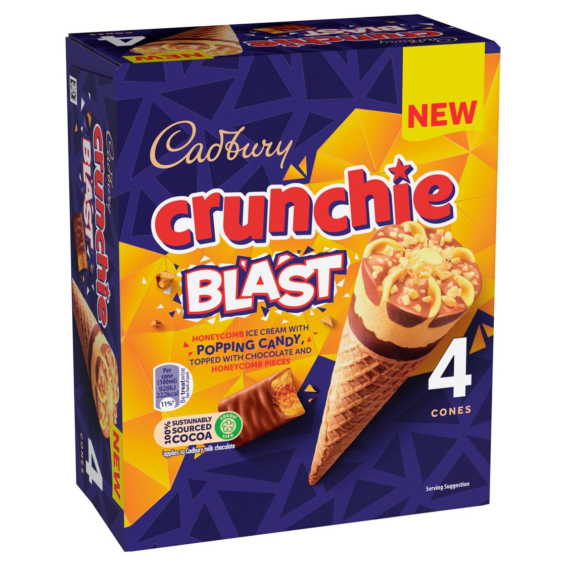 Cadbury Crunchie Ice Cream Cone - Ocado
