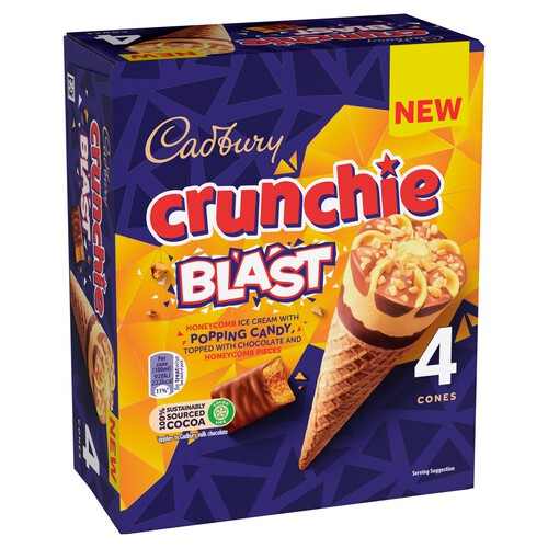 Cadbury Crunchie Ice Cream Cone - Ocado