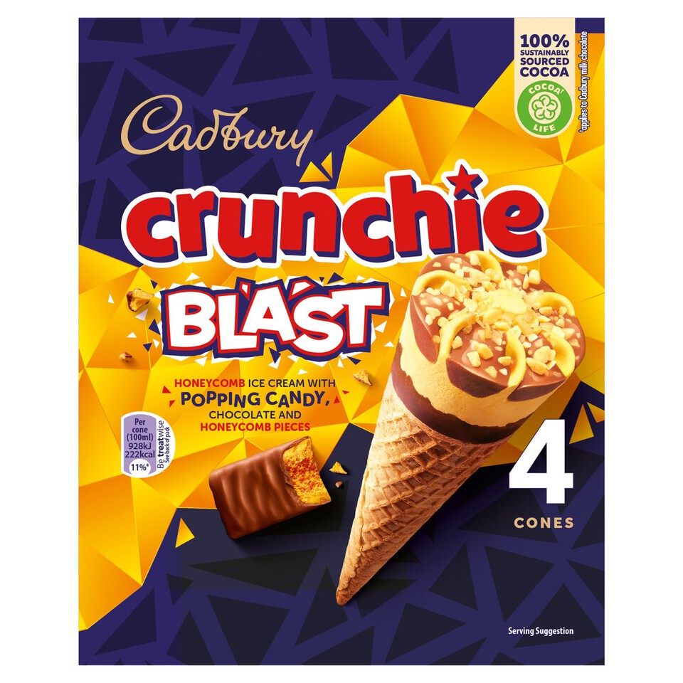 Cadbury Crunchie Ice Cream Cone - Ocado
