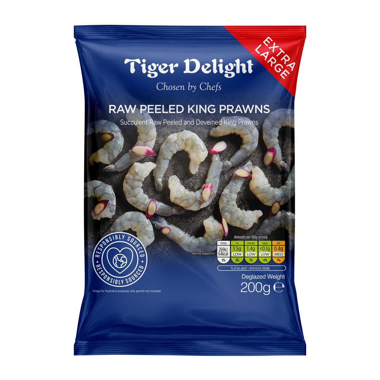 Tiger Delight Extra Large Raw Peeled King Prawns - Ocado