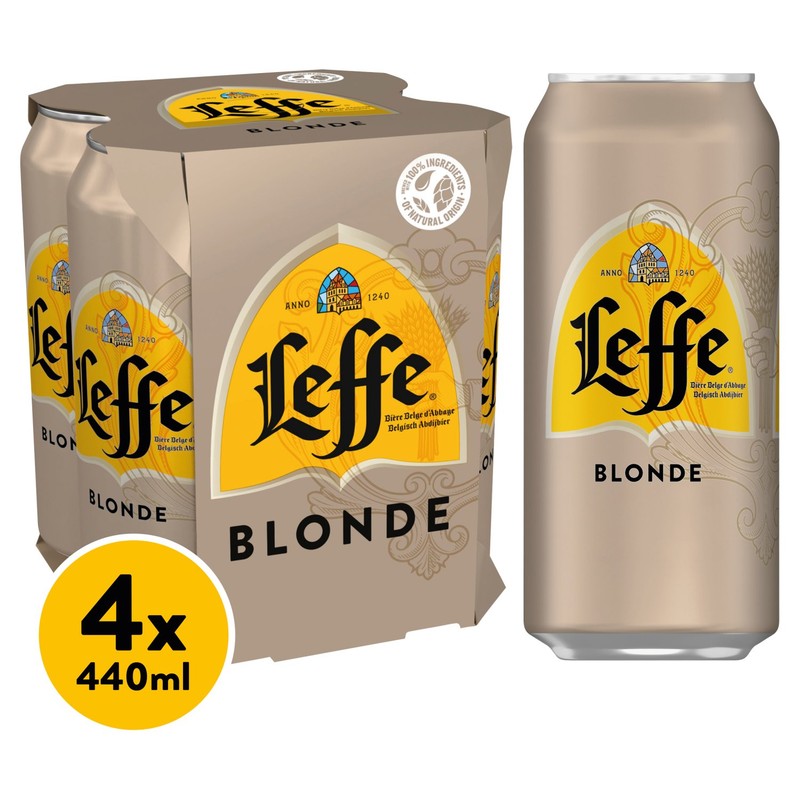 Leffe Blonde Belgian Lager Beer Cans - Ocado