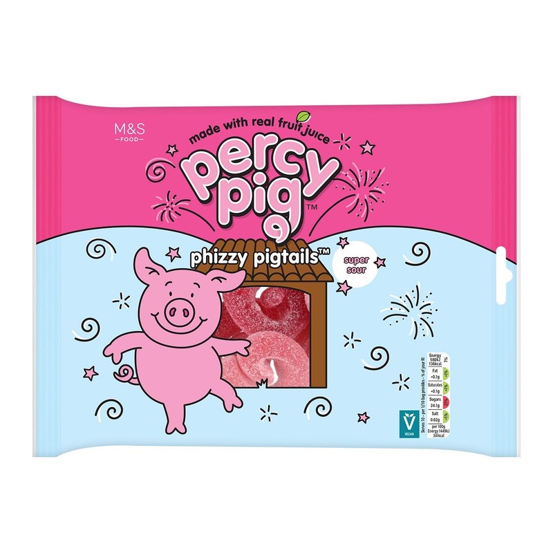 M&S Percy Pig Large Phizzy Pigtails - Ocado