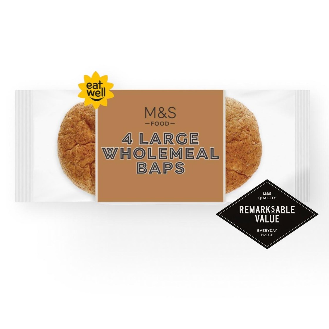 M&S Large Wholemeal Baps - Ocado