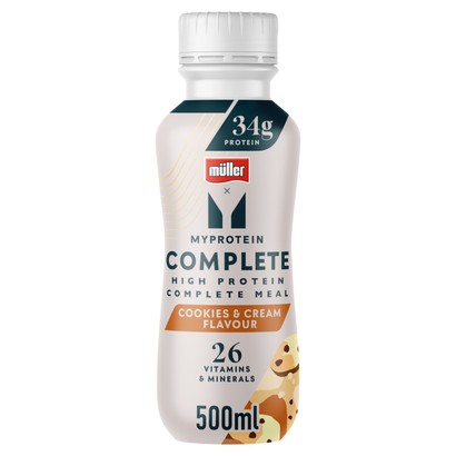 Muller x MyProtein Cookies & Cream High Protein Meal Replacement Shake ...