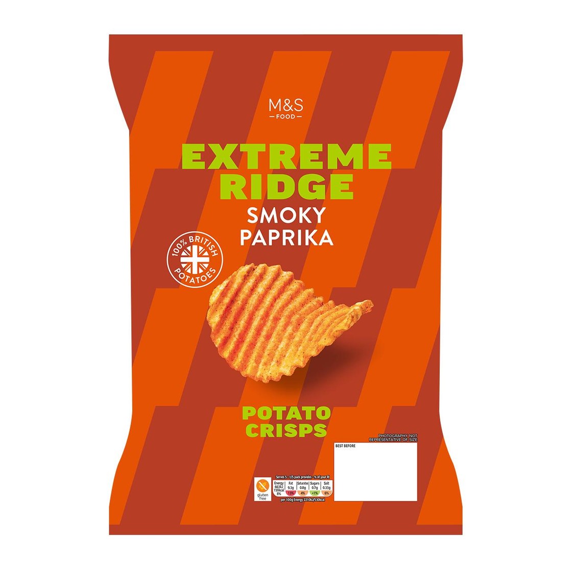 M&S Smoky Paprika Extreme Ridge Cut Crisps - Ocado