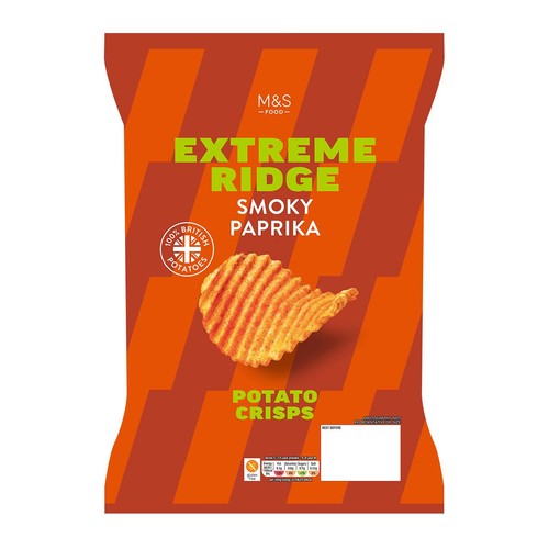 M&S Smoky Paprika Extreme Ridge Cut Crisps - Ocado