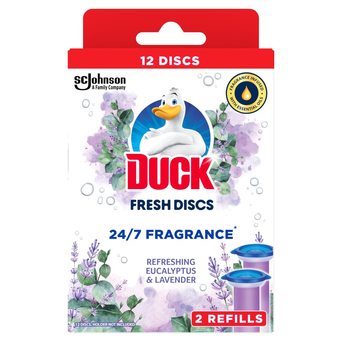 Duck Toilet Fresh Discs Duo Refills Lavender & Eucalyptus - Ocado